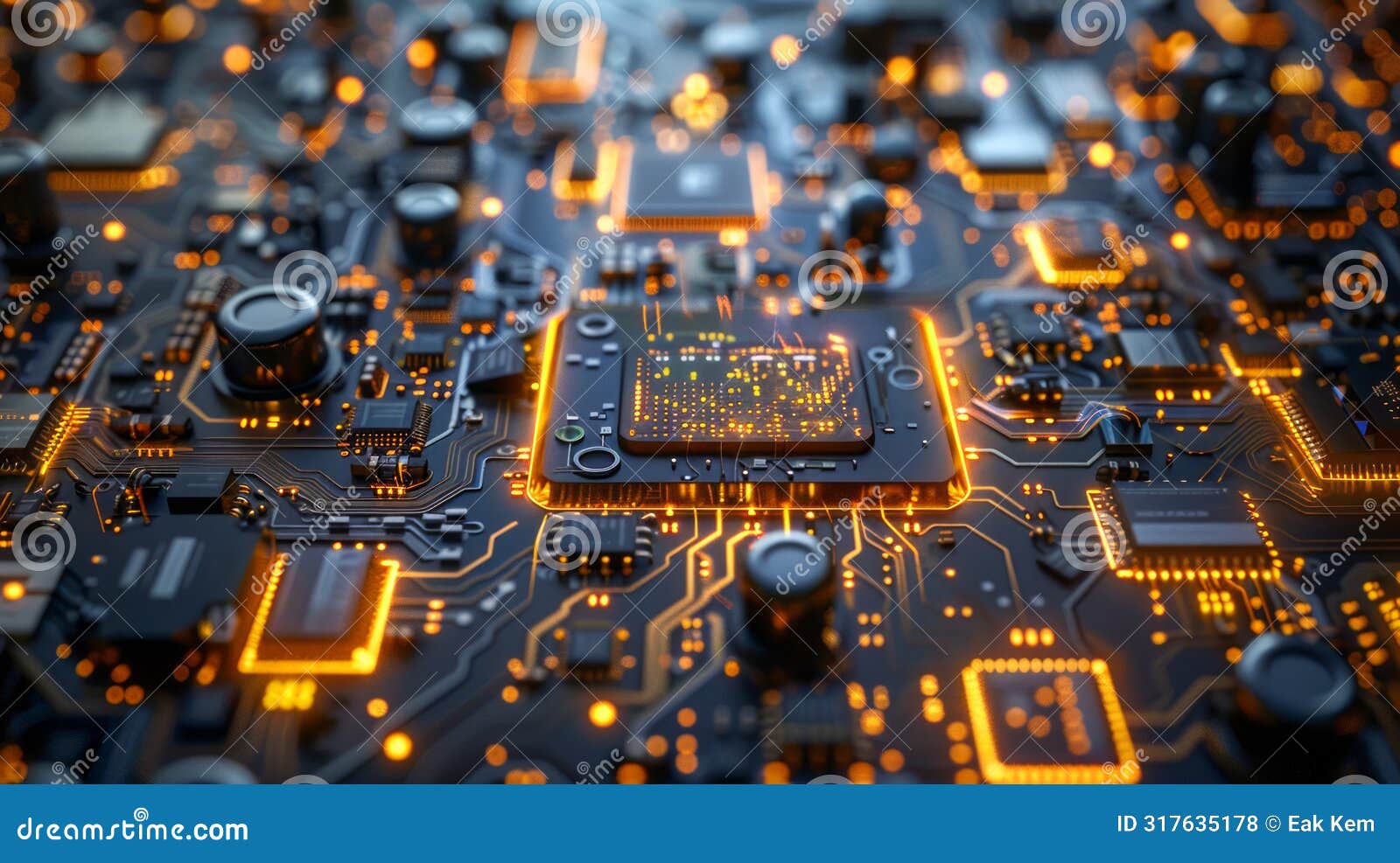 High Resolution Image Of An Advanced Electronic Circuit Board With ...