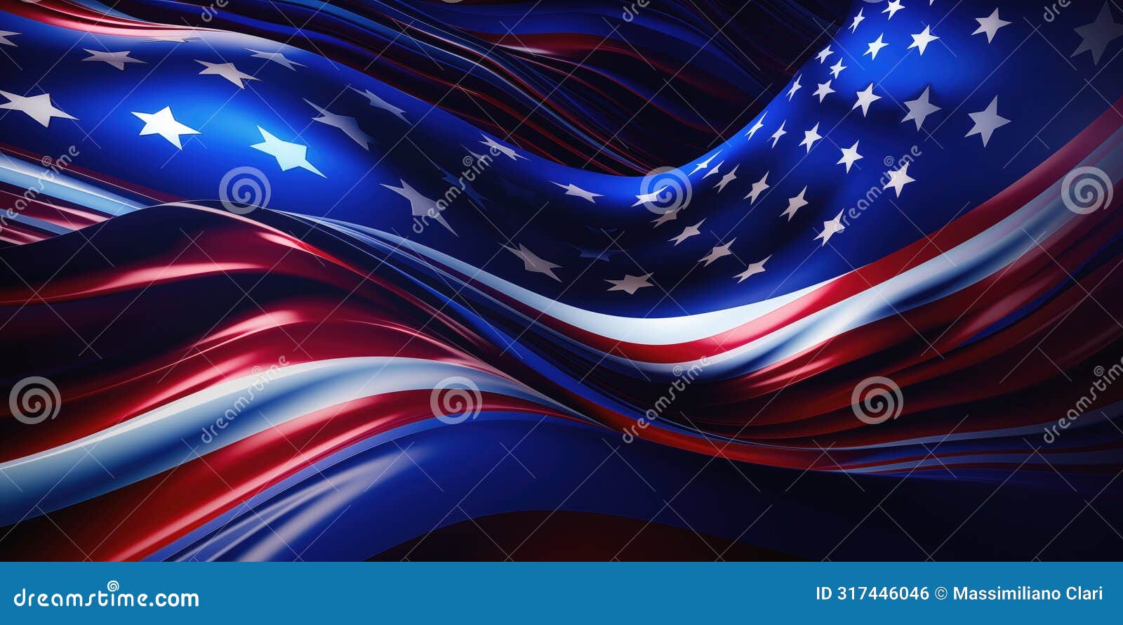High-resolution Image of the American Flag Rippling Elegantly in a ...