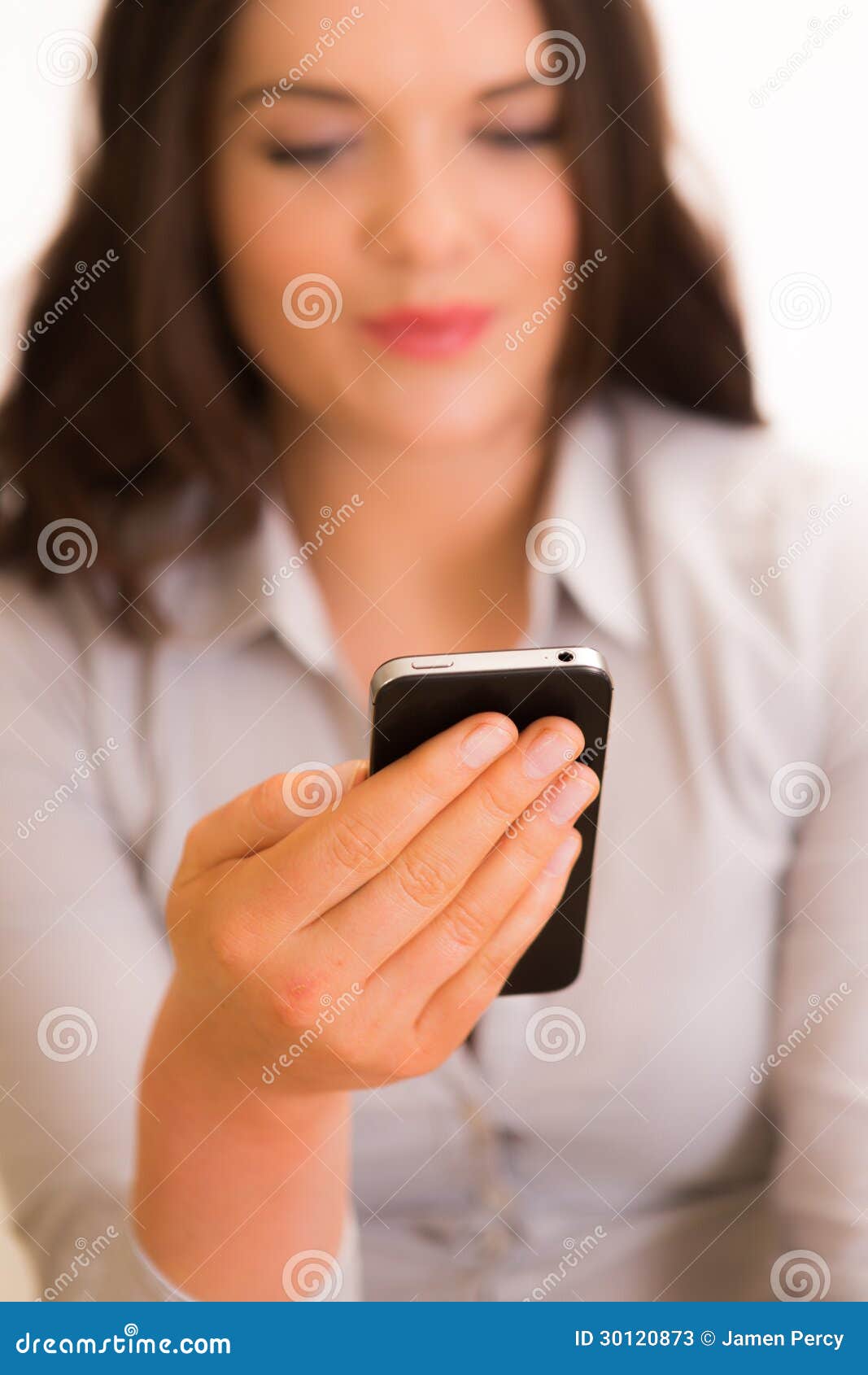 Beautiful Young Business Women with Iphone Mobile Device Stock Image ...