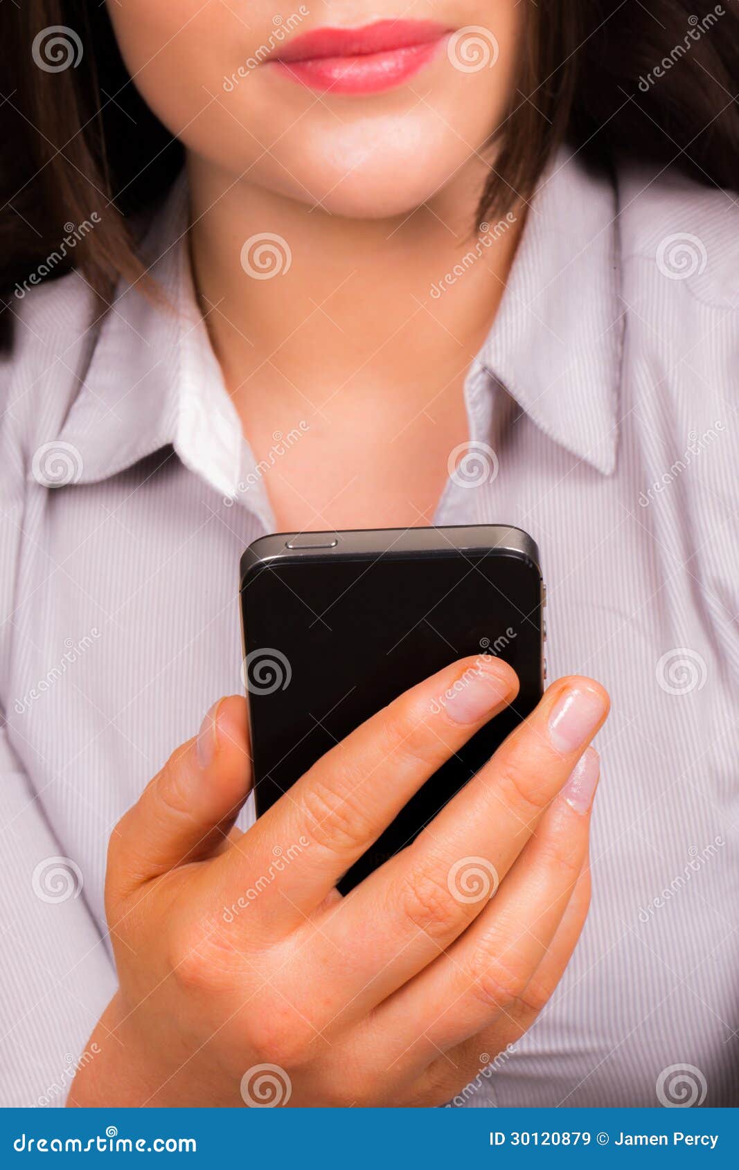 Beautiful Young Business Women with Iphone Mobile Device Stock Image ...