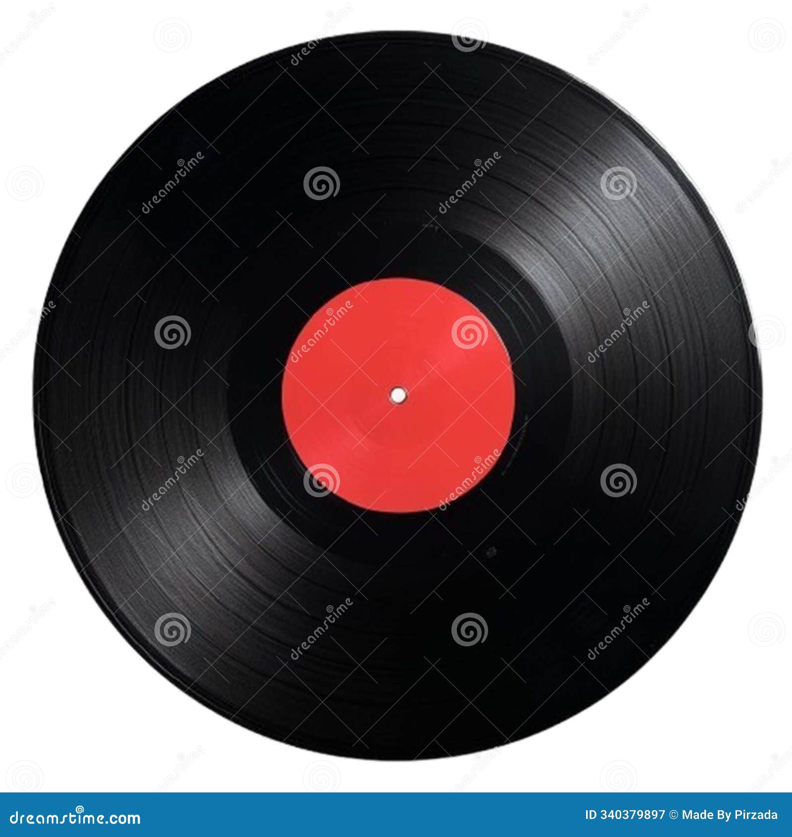Close-Up Shot of a Classic Vinyl Record with a Red Center Label ...