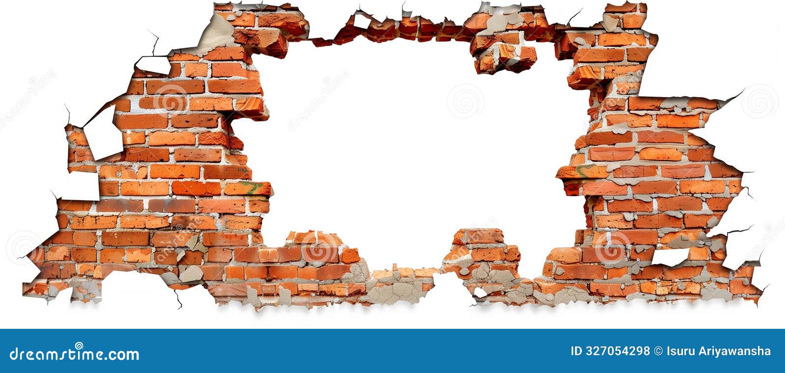 Broken Brick Wall with Hole Isolated on Transparent Background Stock ...