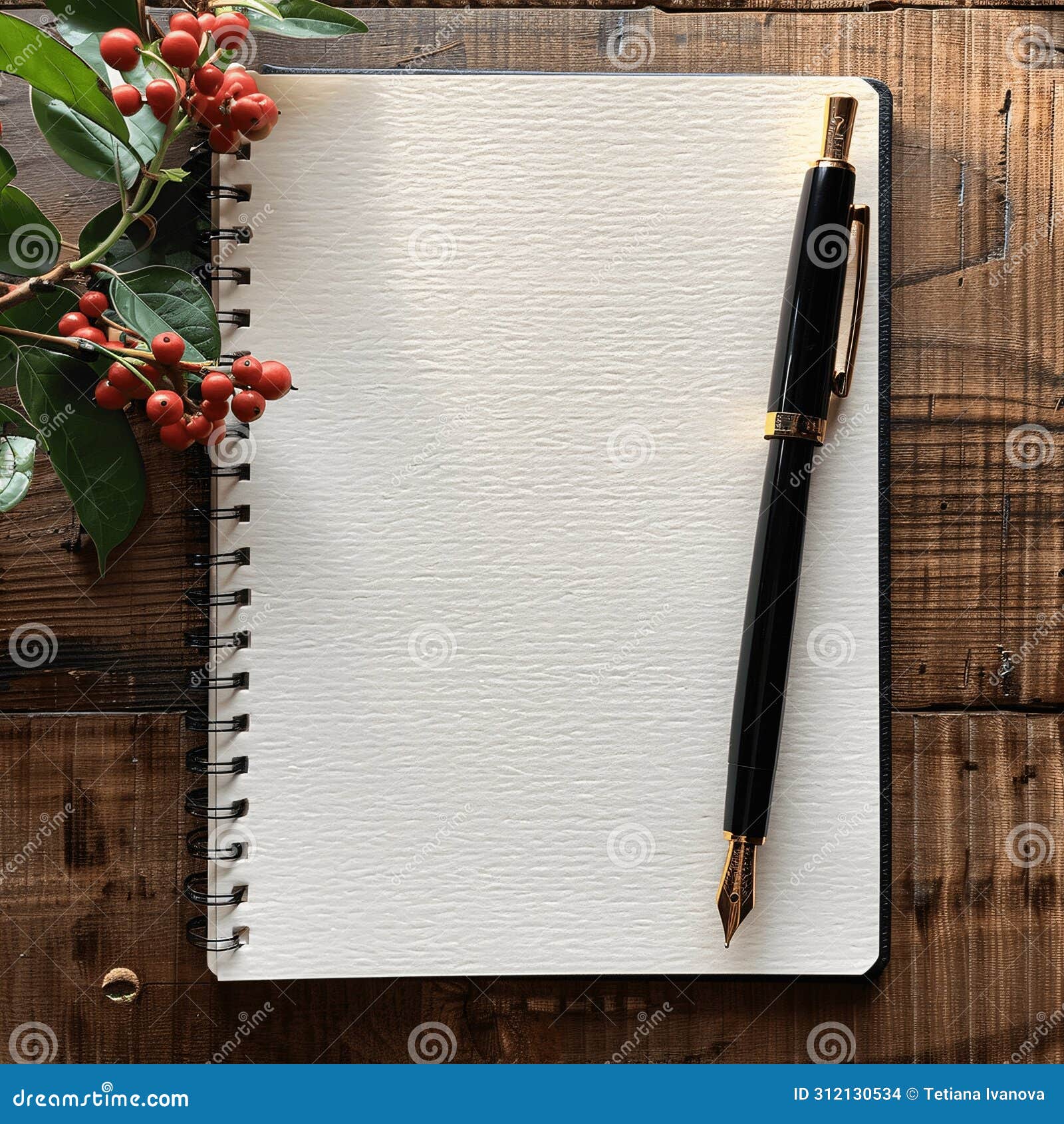 Embrace Creativity with a Clean Page and Lying Pen. Stock Illustration ...