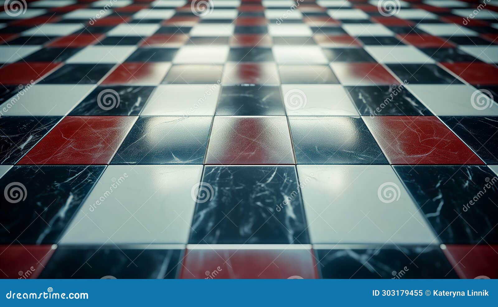High-resolution Image of a Checkered Pattern Floor with Red, Black, and ...
