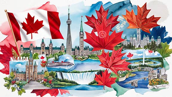 Canada S Glory: a Mixed Media Collage Celebrating Iconic Symbols and ...