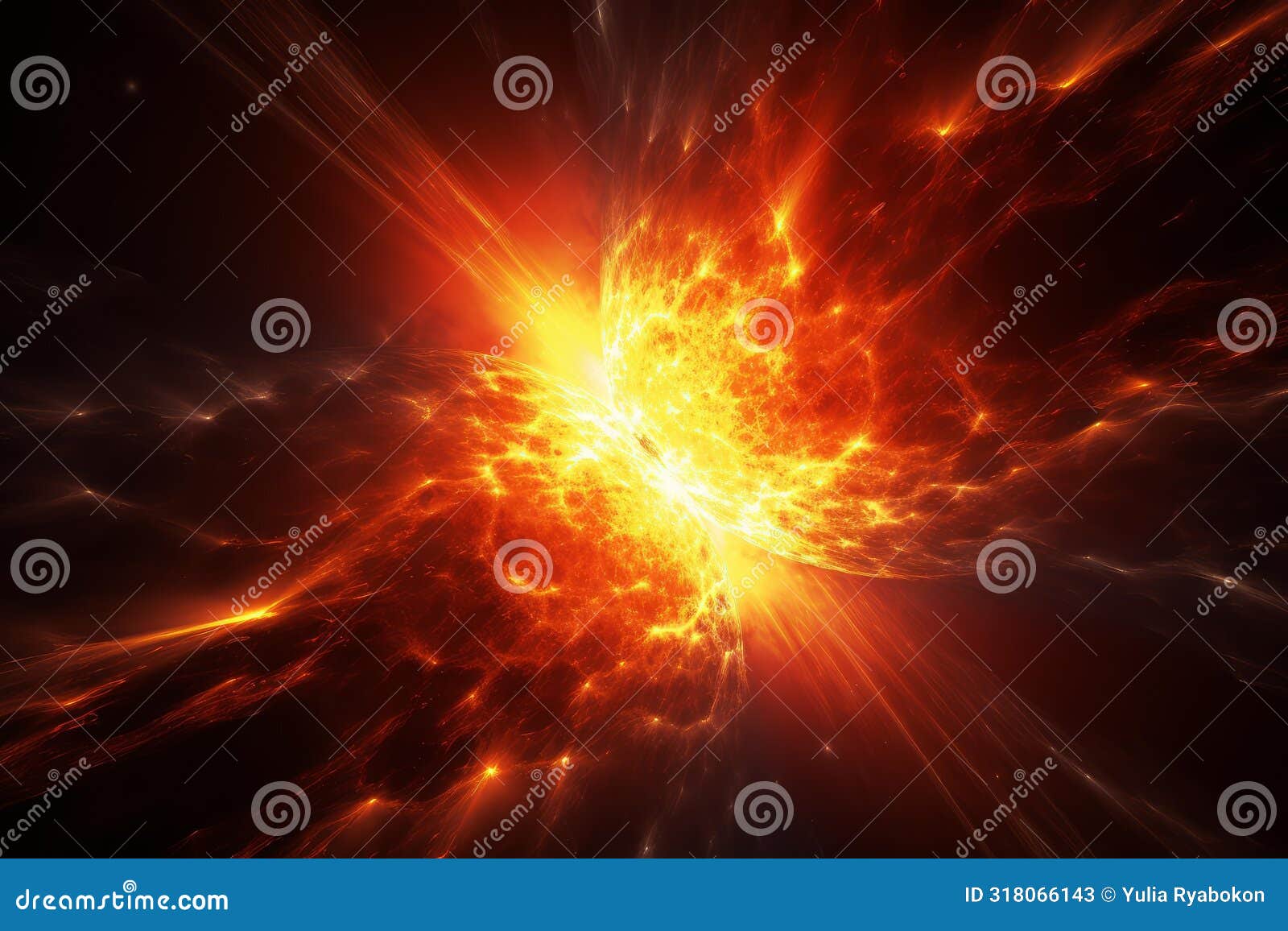 High-resolution Image Depicting a Fiery Solar Eruption in Space Stock ...