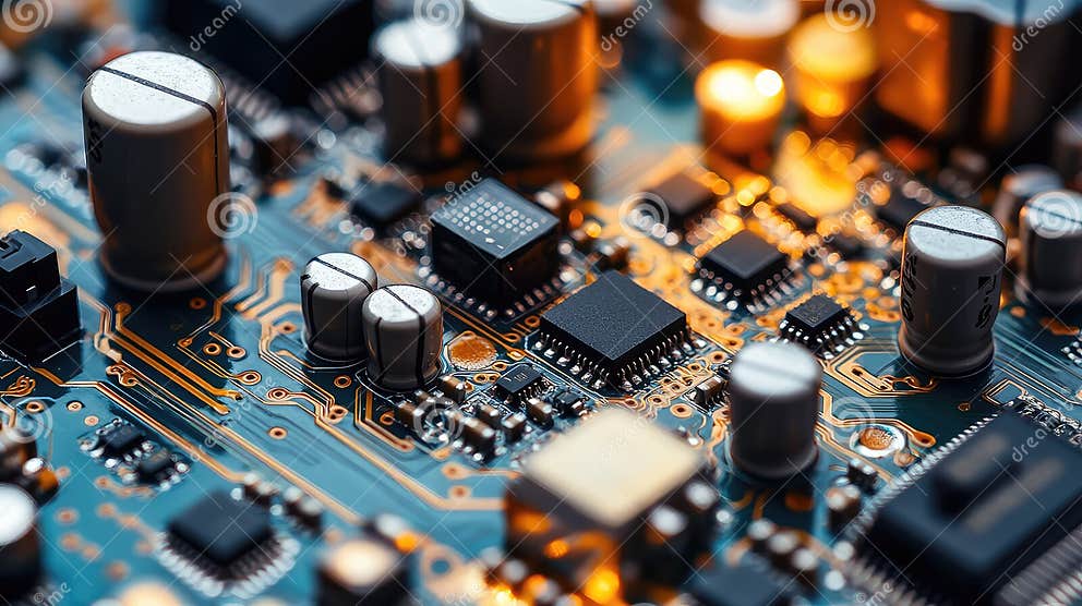 High-Resolution Image of Developing Electronic Components in Computer ...