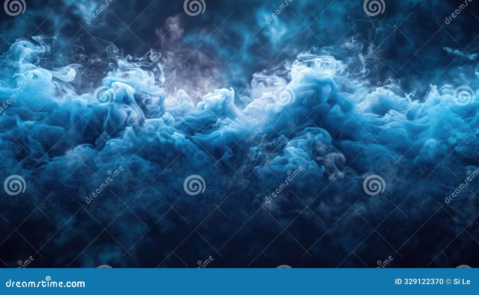 Blue Smoke Explosion Border Isolated on White Background - Abstract ...
