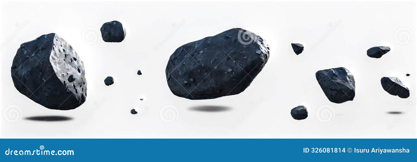 High-Resolution Image of Small Dark Gray Rocks Flying through Space on ...