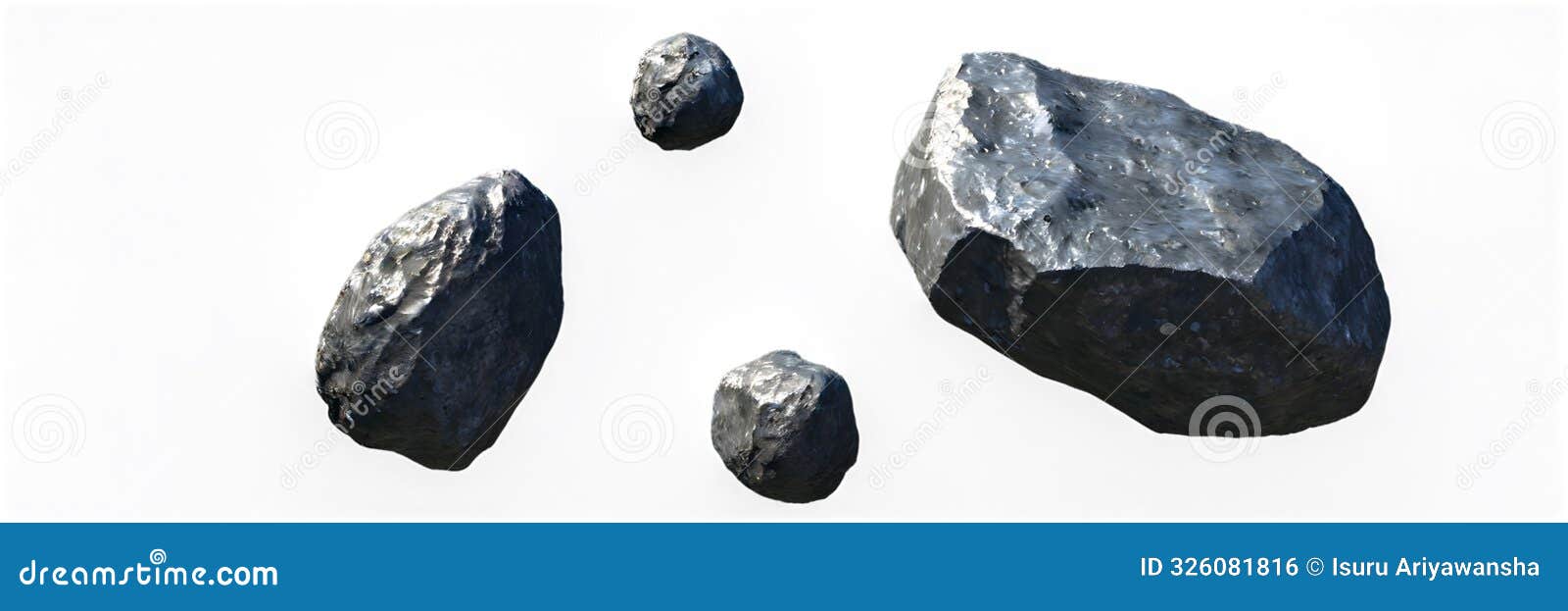 High-Resolution Image of Small Dark Gray Rocks Flying through Space on ...