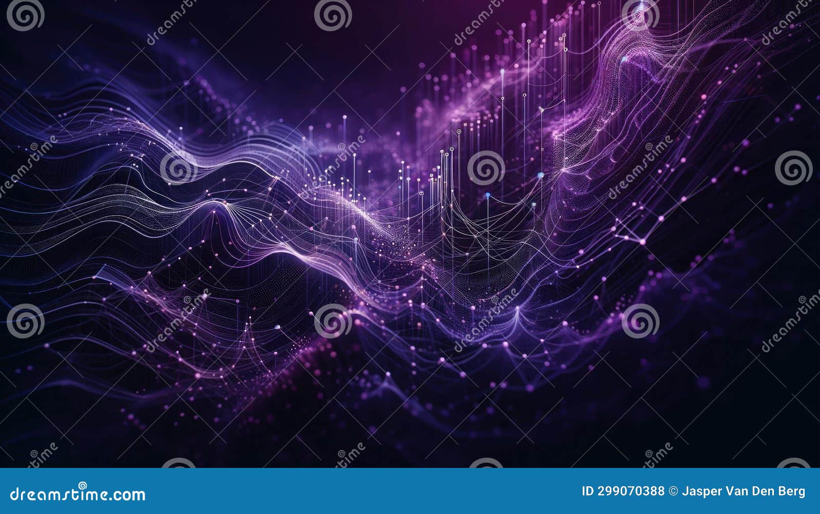 Abstract Digital Waves Background with Purple and Blue Hues, AI ...