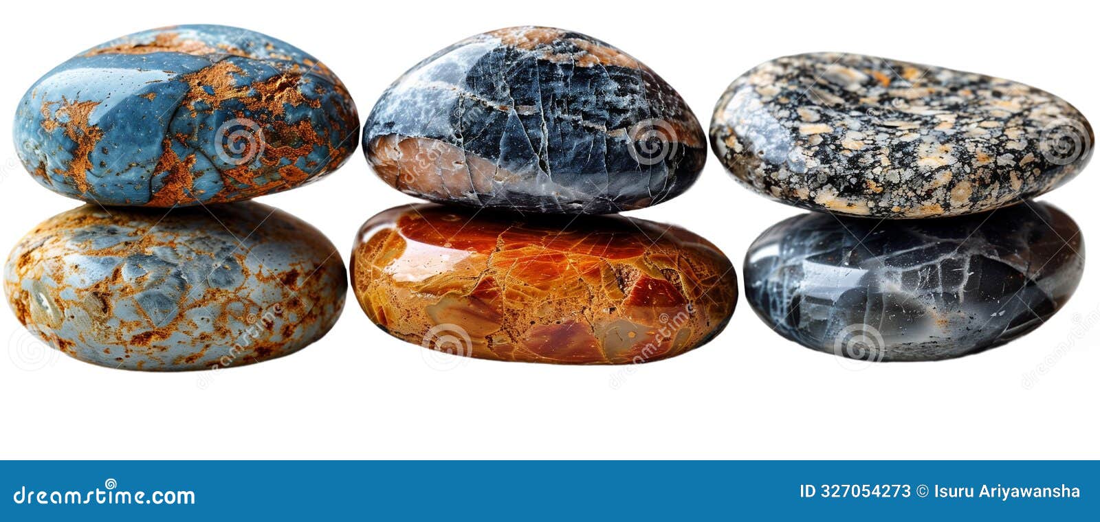 Cluster of Smooth River Stones Isolated on White Background Stock ...