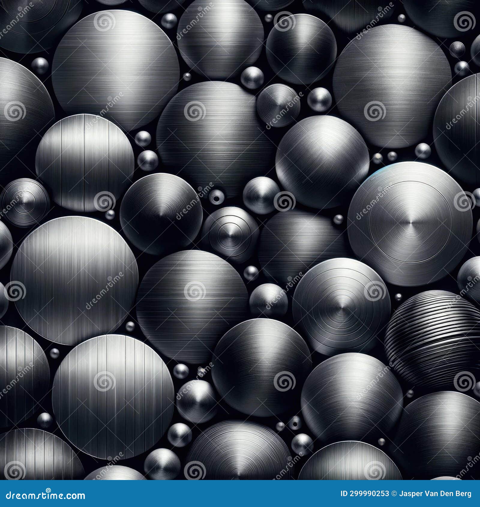 Abstract Metallic Spheres Background, AI Generated Stock Illustration ...