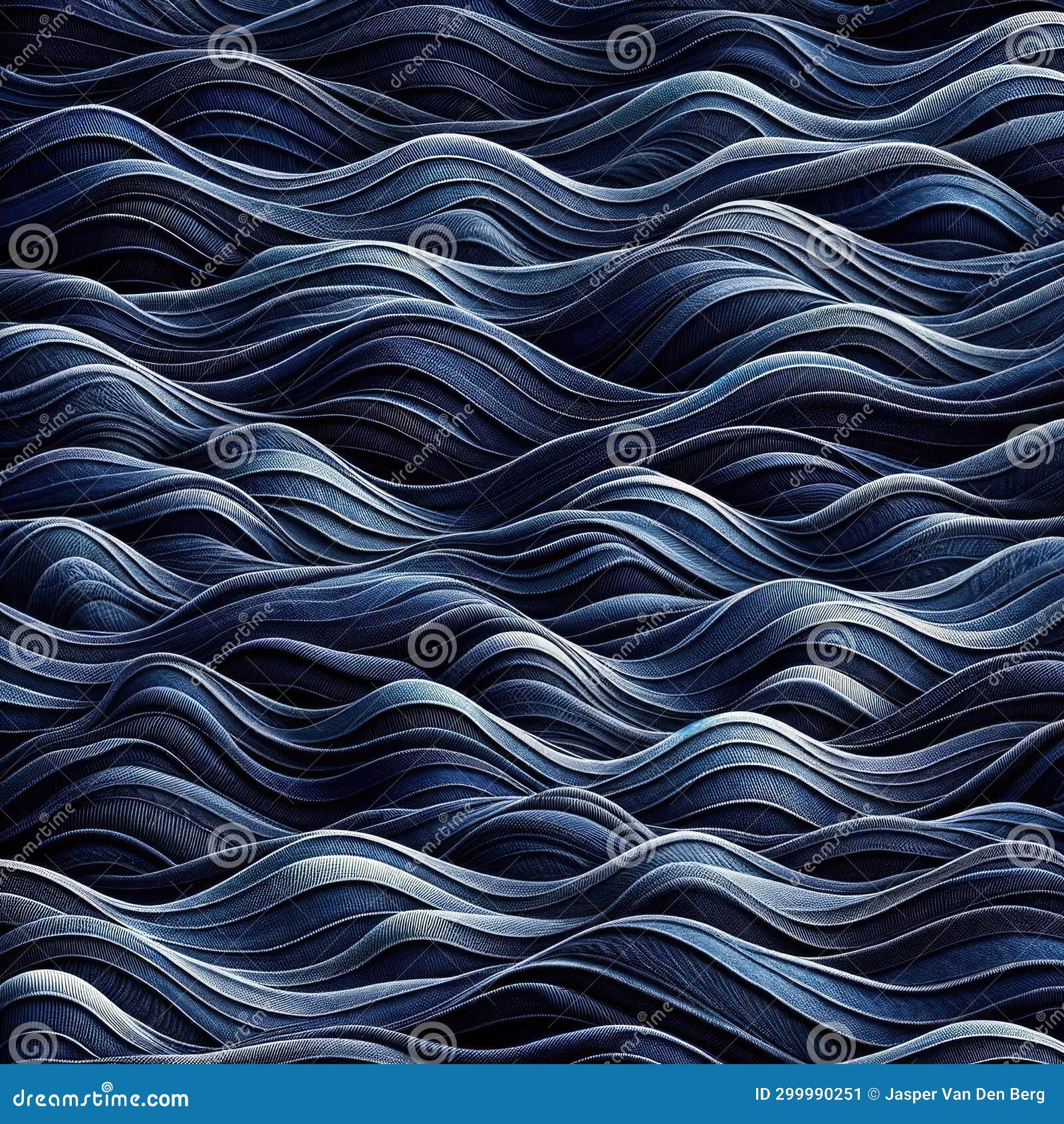 Abstract Blue Waves Texture Background, AI Generated Stock Illustration ...