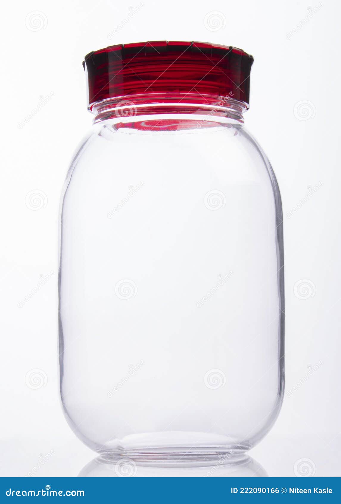 Front View of Glass Jar with Lid Isolated on White Background Stock ...
