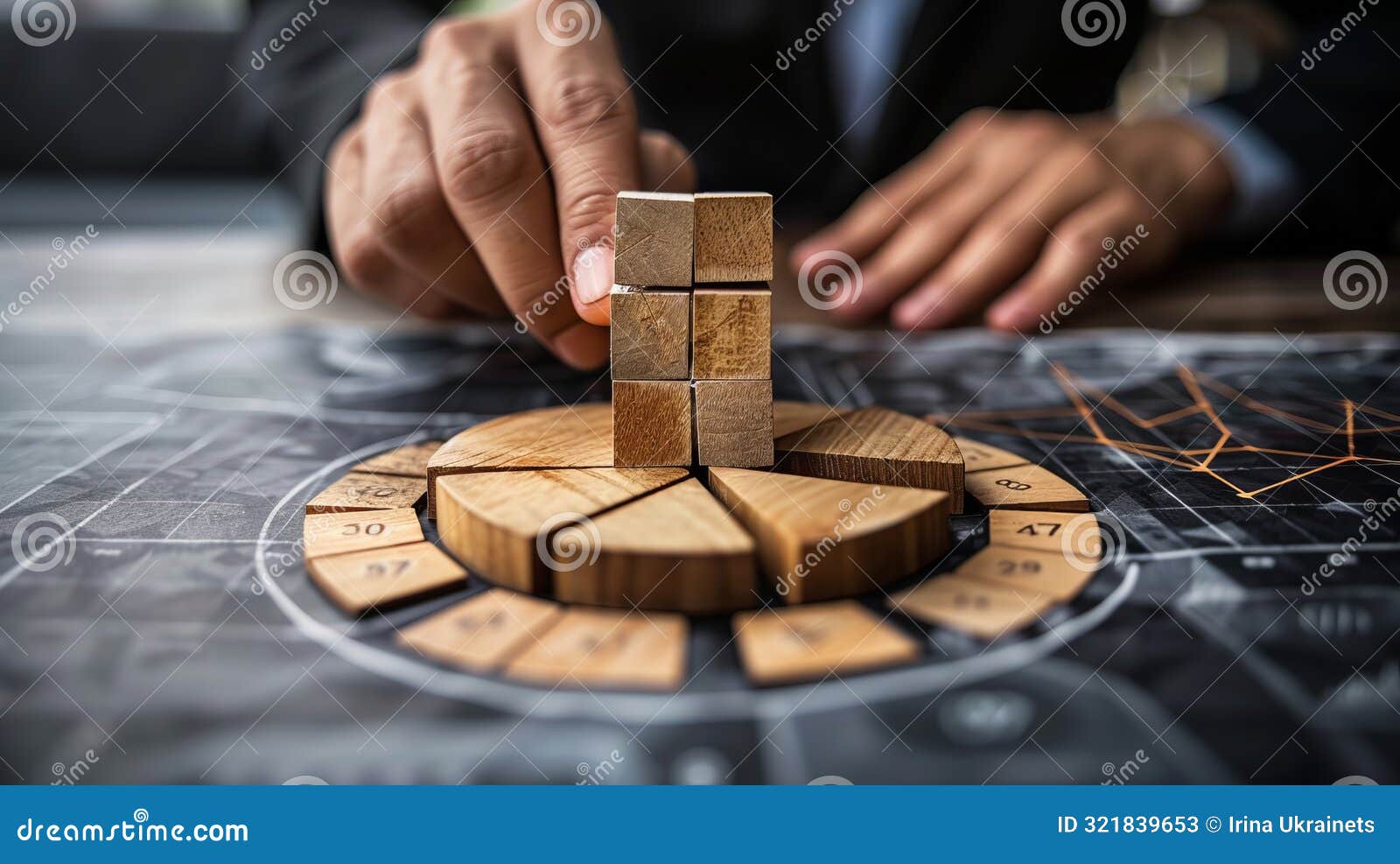 Business Strategy Concept Image with Wooden Blocks. Hand Stacking Cubes ...
