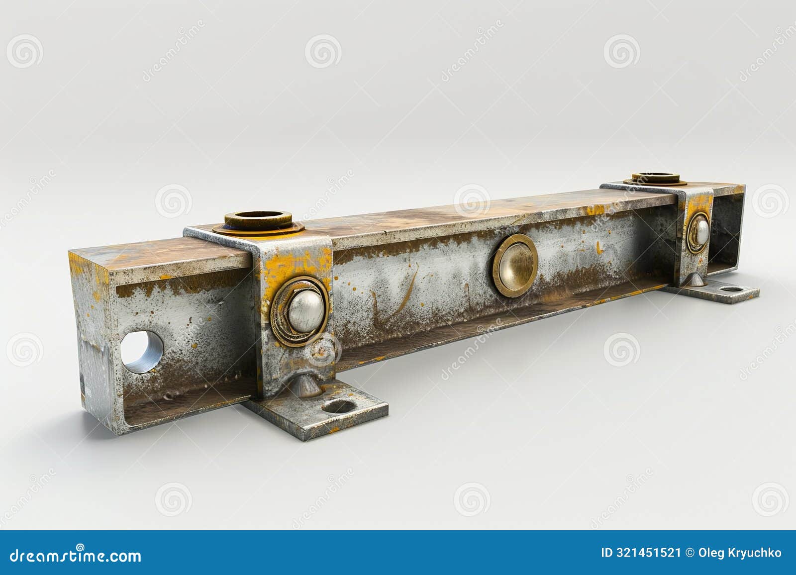 High-resolution Image of an Industrial Metallic Component on White ...