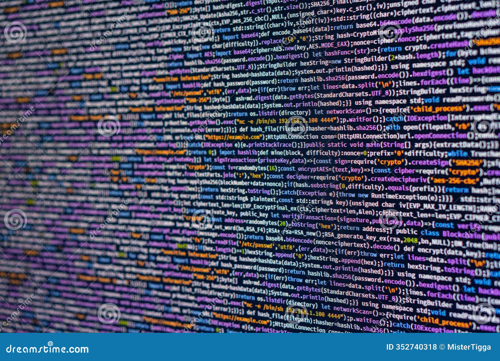 High Resolution Image Of Javascript Code Color Coded And Blurred Background Possibly From A