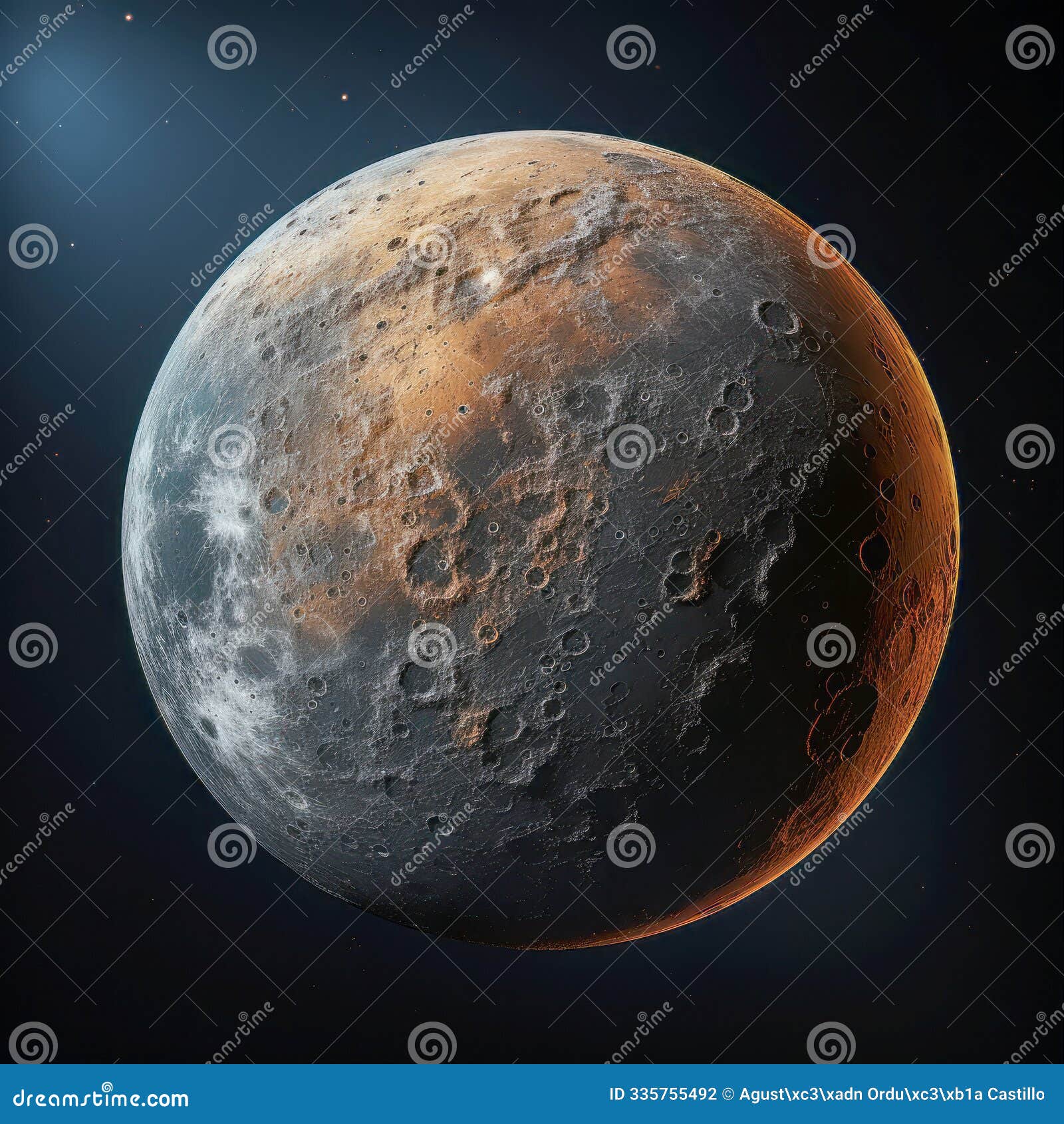 Detailed View of the Moon S Surface with Craters and Cosmic Background ...