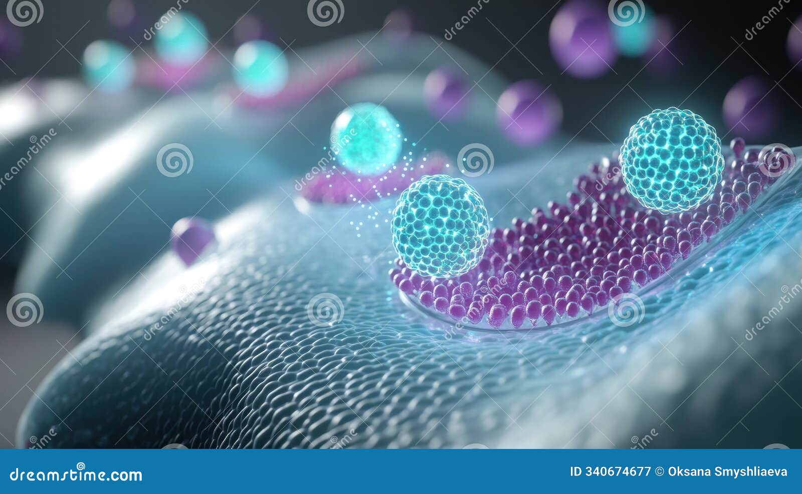 High-Resolution Image of Nanoparticles on Synthetic Surface Stock Image ...
