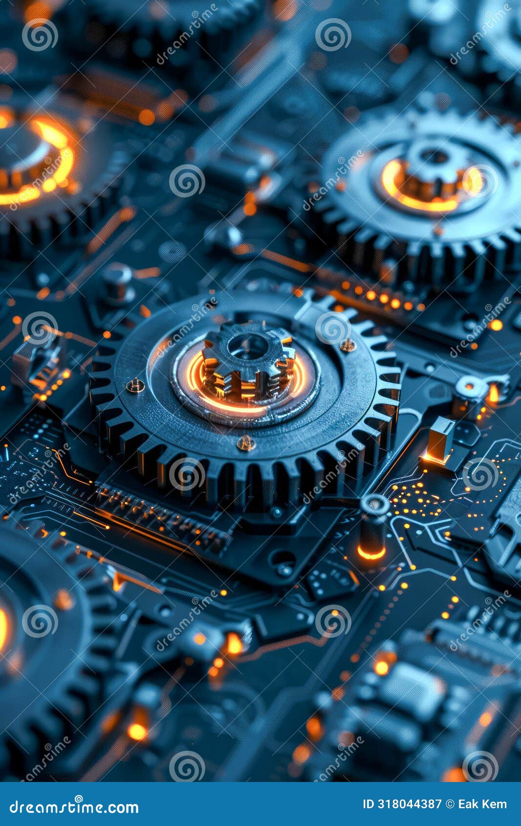 High Resolution Image of Precision Engineered Metal Gears and Cogs in a ...