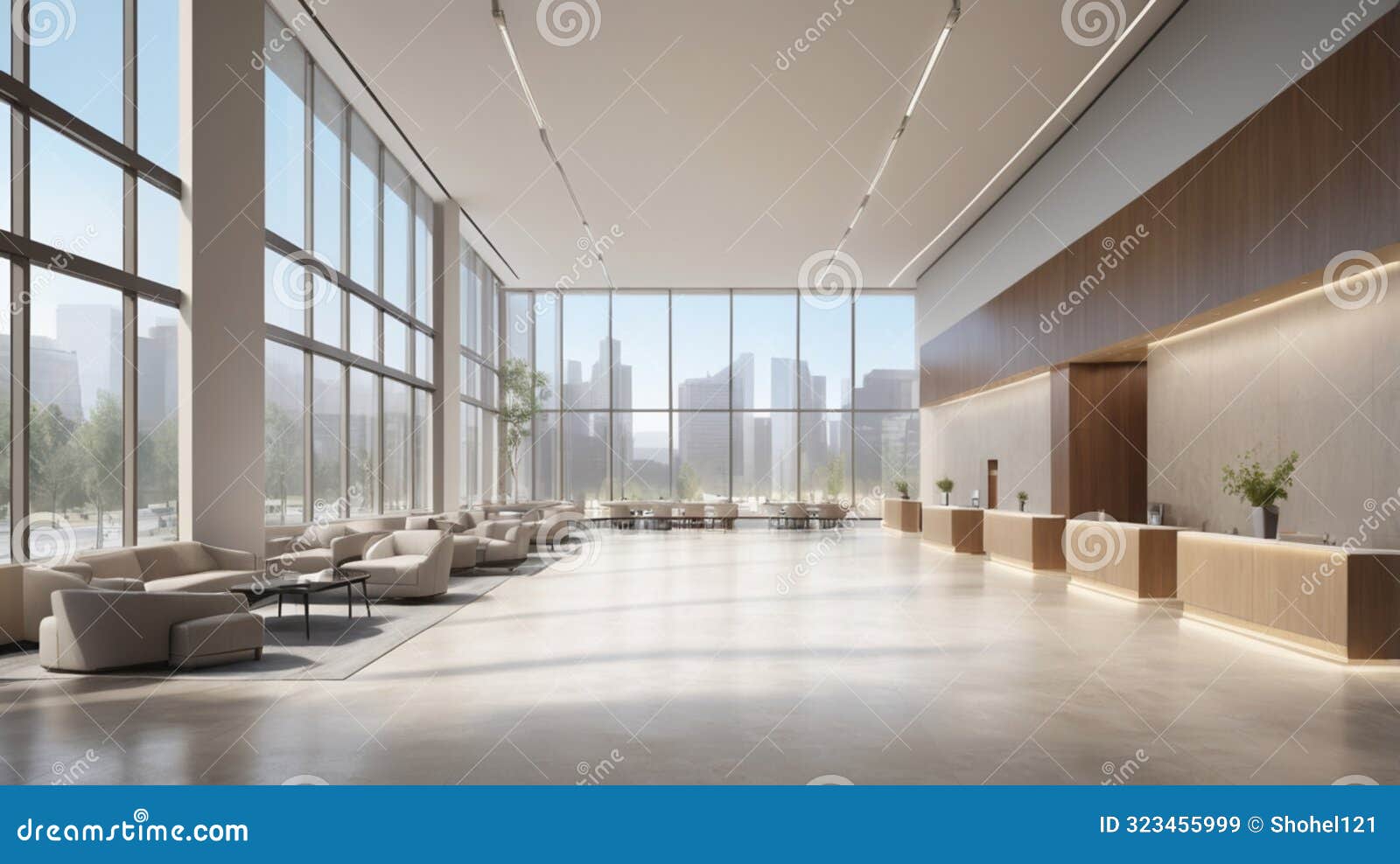 Contemporary Commercial Hall with Minimalist Design and Advanced LED ...