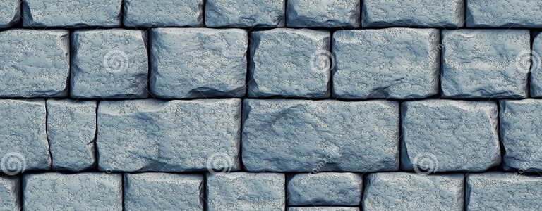 Seamless Blue Stone Wall Texture Rustic Cobblestone Background AI ...