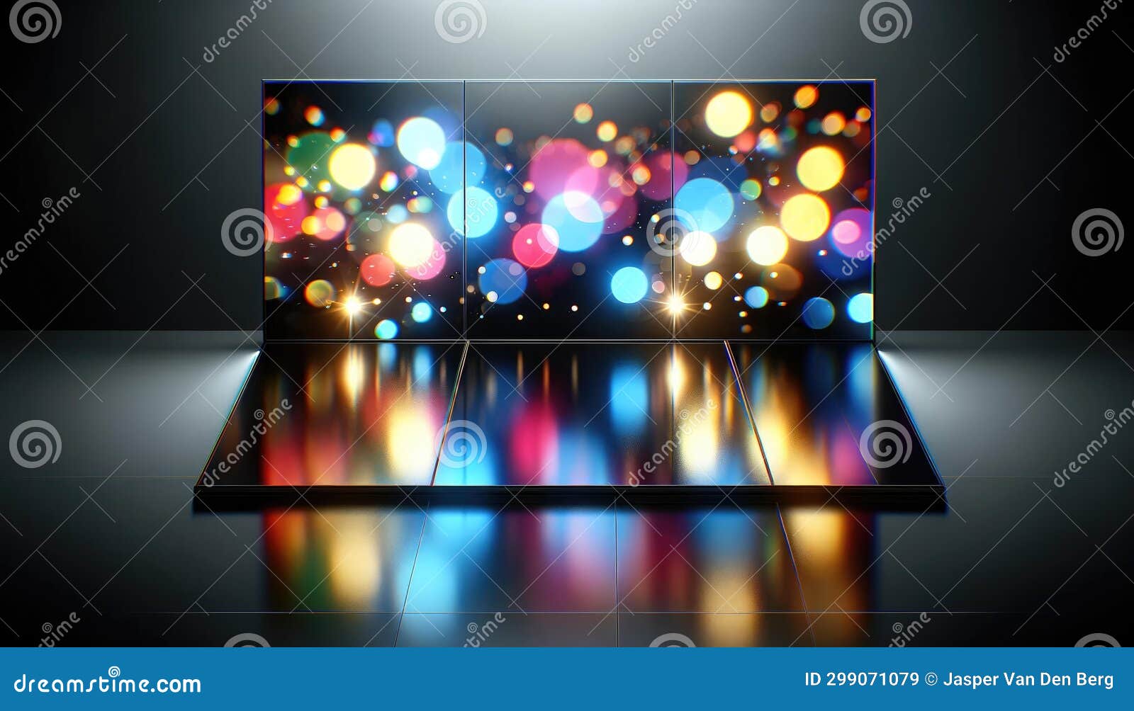 Futuristic LED Display Panels with Vibrant Bokeh Lights, AI Generated ...