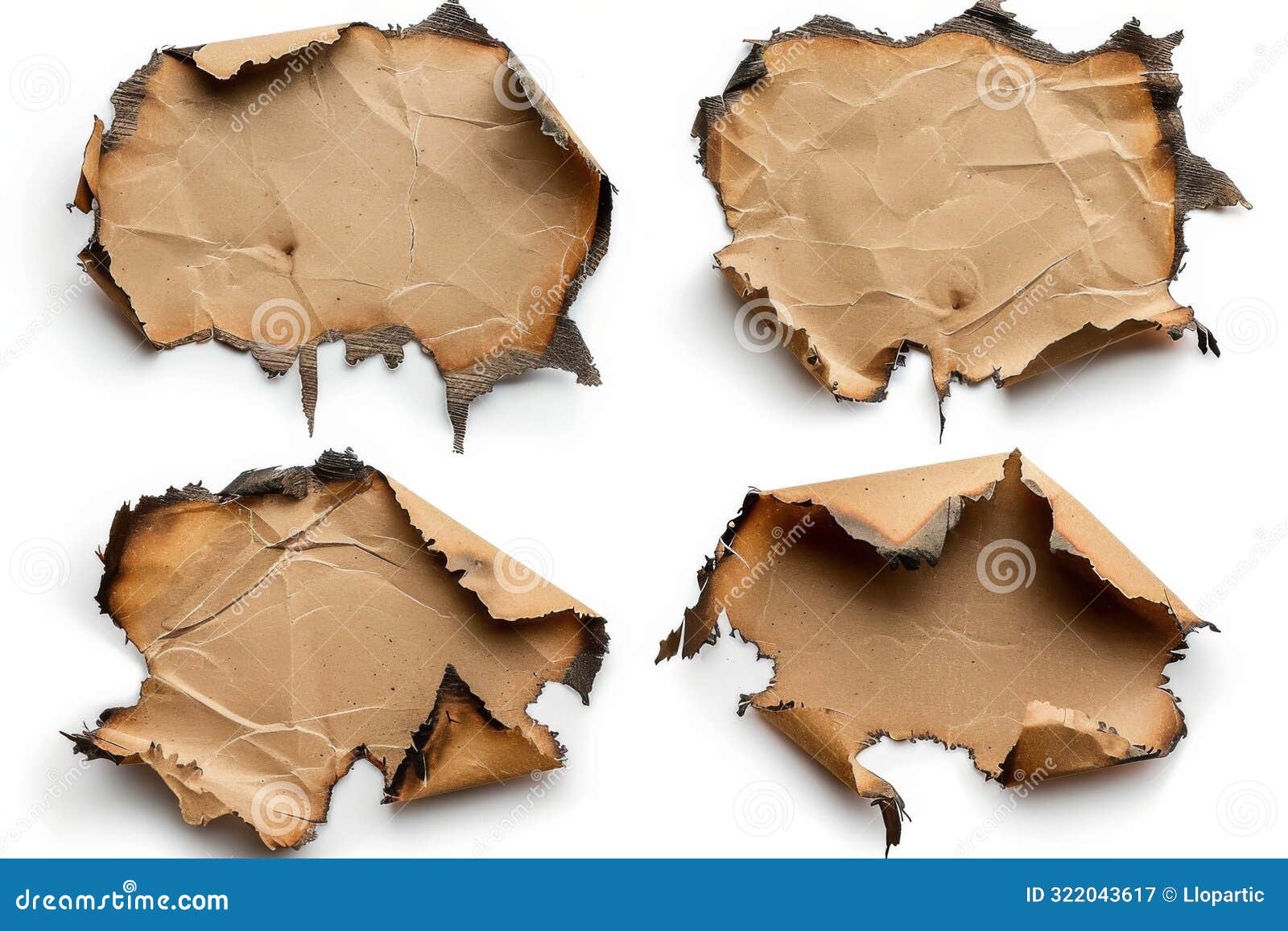 Set Of Different Burnt Paper Holes With Singed Edges, Isolated On A ...
