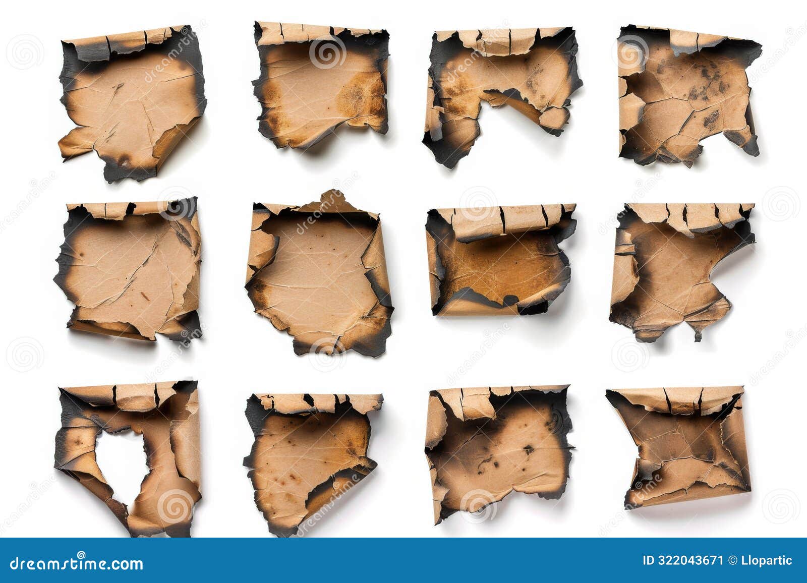 Set Of Different Burnt Paper Holes With Singed Edges, Isolated On A ...