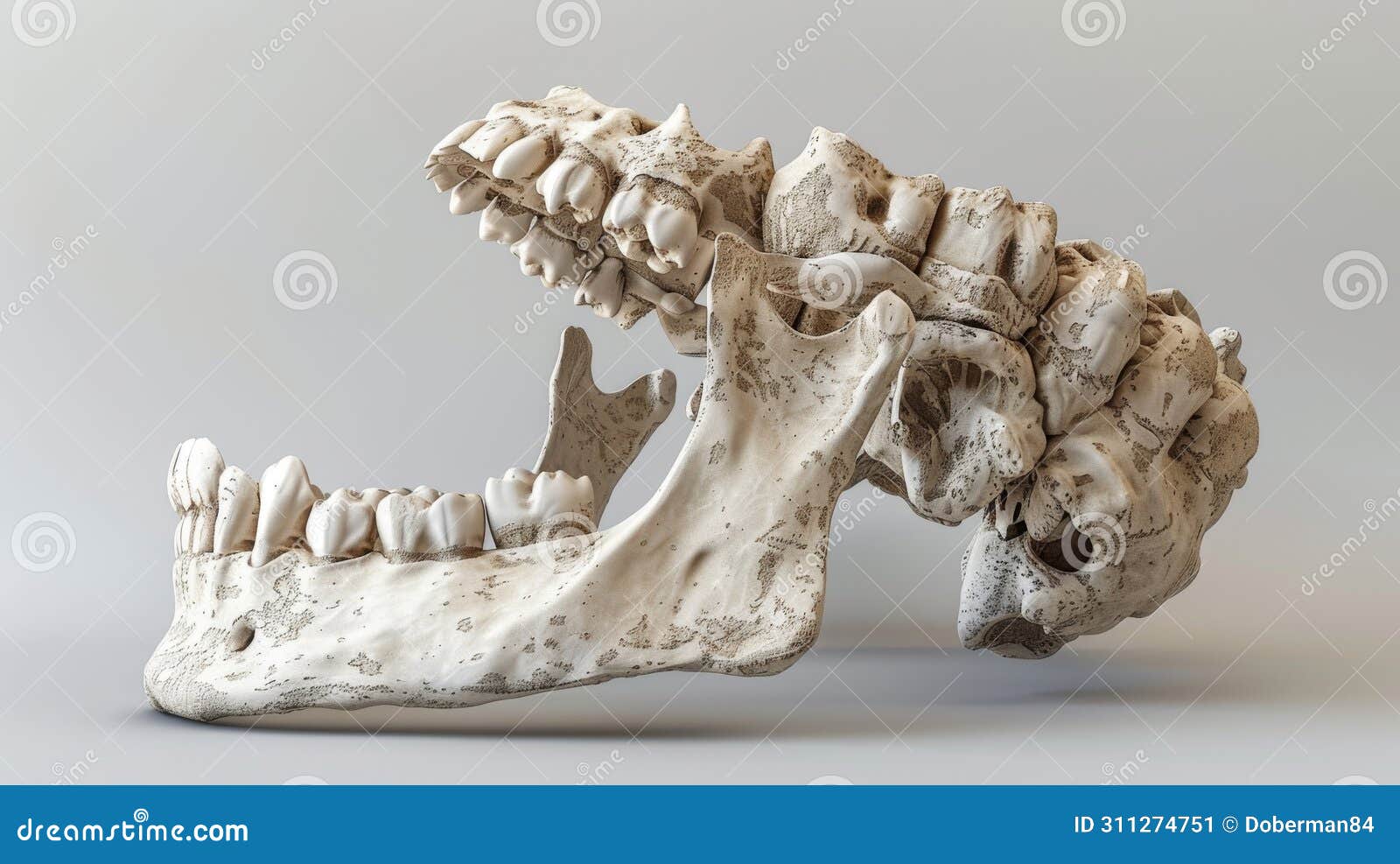 Highly Detailed Mandible Bone Structure on a Clear Background for ...