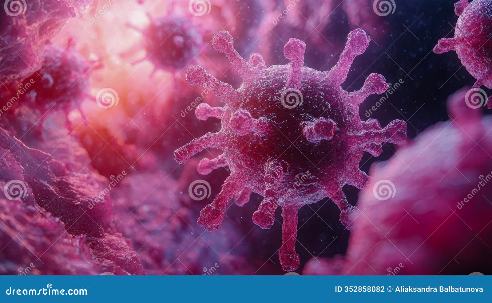 High-resolution Image Showing Bacteria and Viruses Under a Microscope ...