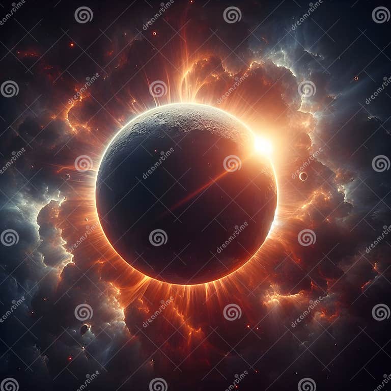 High Resolution Image of Solar Eclipse Epic. Stock Illustration ...