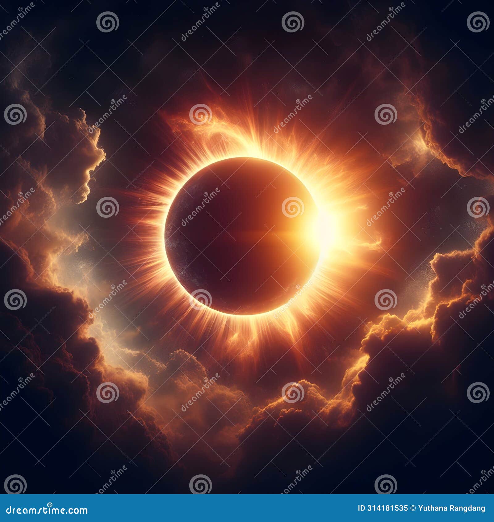 High Resolution Image of Solar Eclipse Epic. Stock Illustration ...