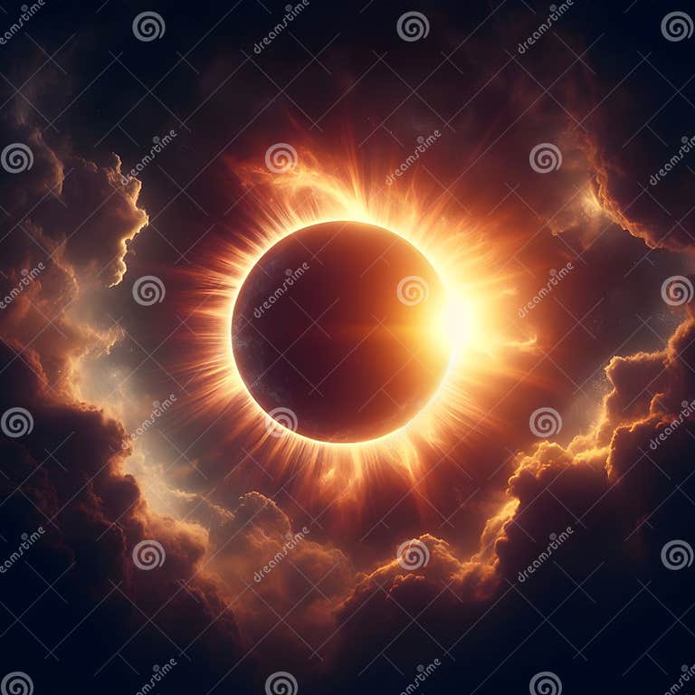High Resolution Image of Solar Eclipse Epic. Stock Illustration ...