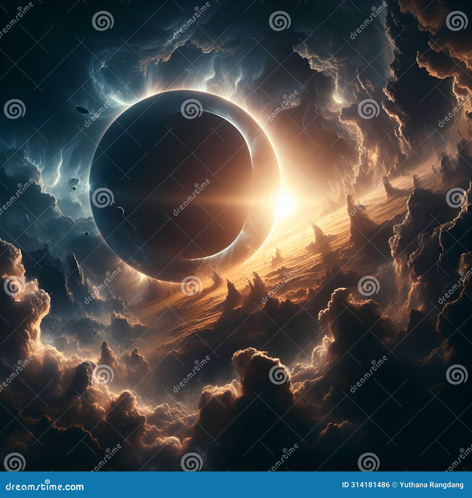 High Resolution Image of Solar Eclipse Epic. Stock Illustration ...