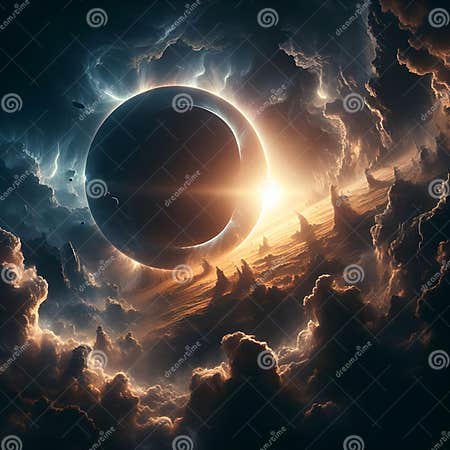 High Resolution Image of Solar Eclipse Epic. Stock Illustration ...