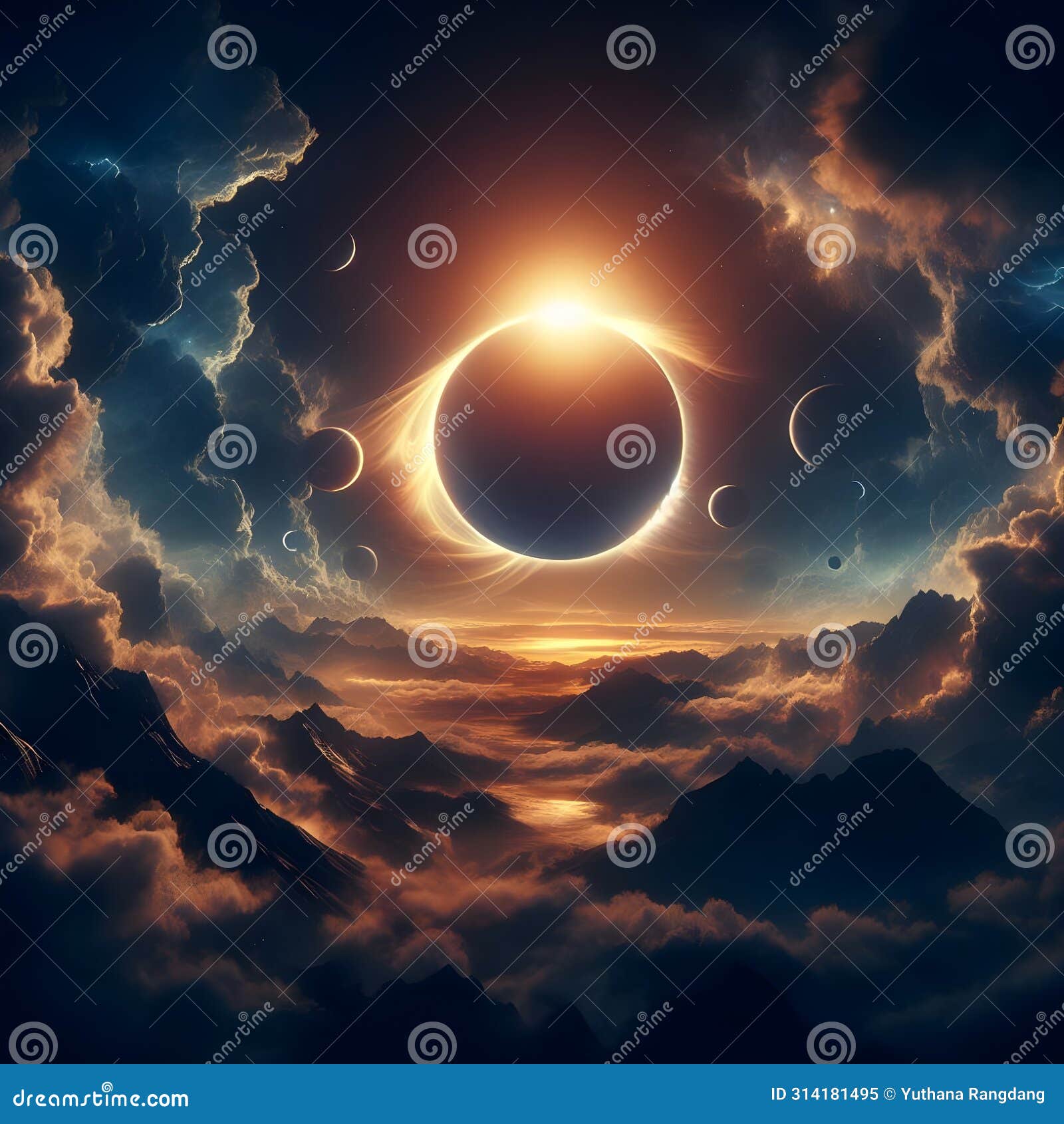 High Resolution Image of Solar Eclipse Epic. Stock Illustration ...