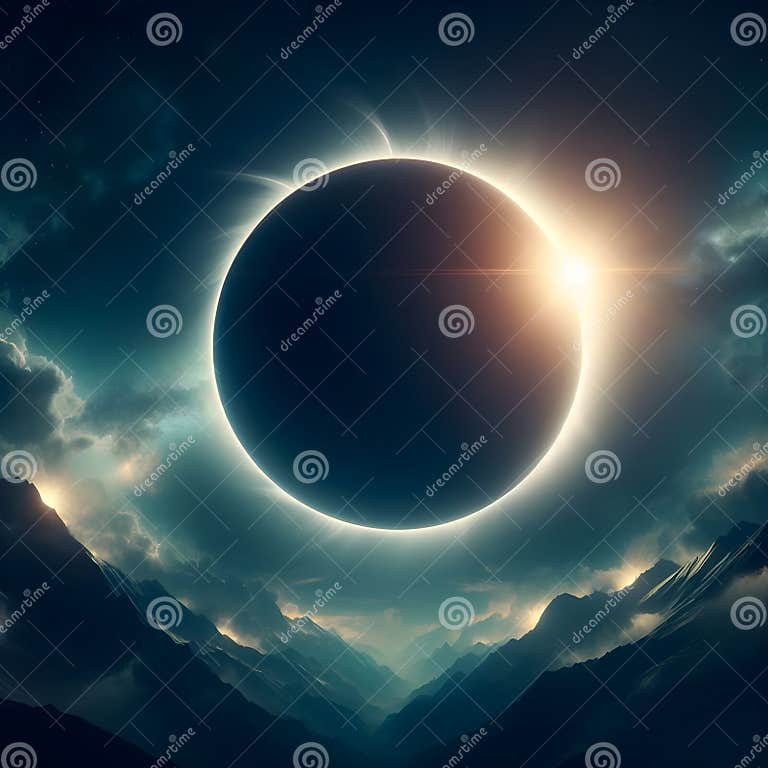 High Resolution Image of Solar Eclipse Epic. Stock Illustration ...