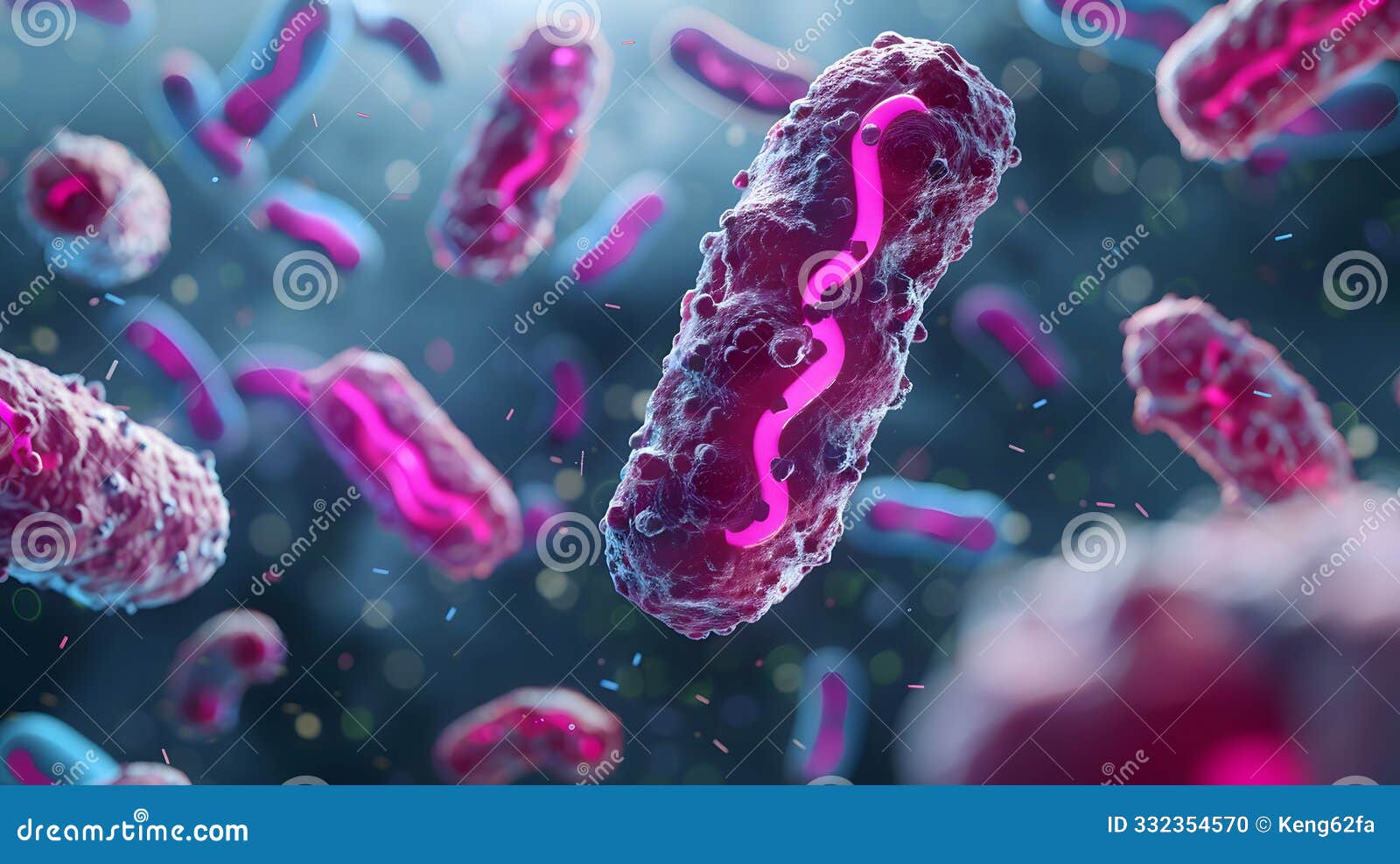 High-resolution Image of Vibrant Pink Bacteria Magnified Under a ...