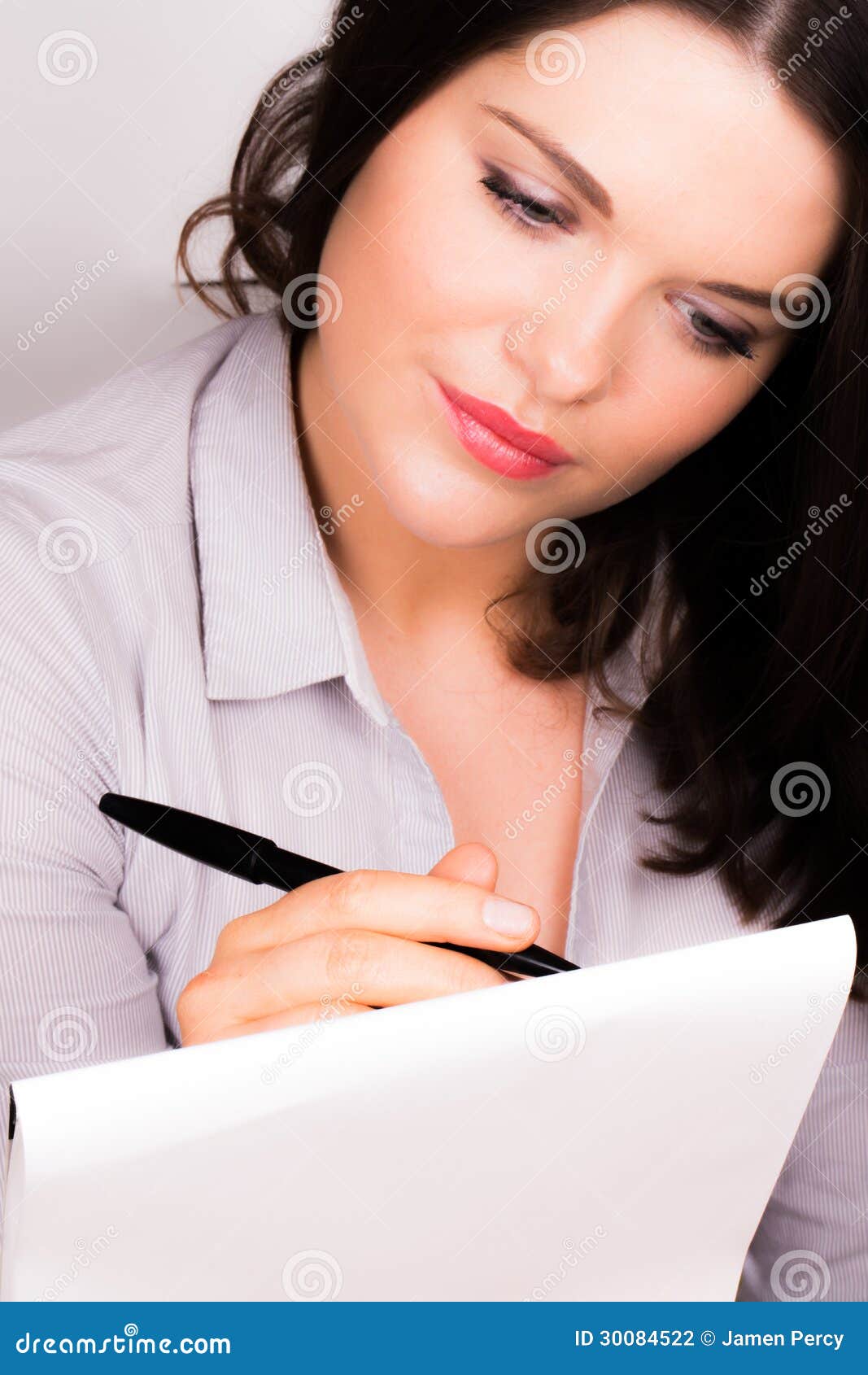 Young Professional Female Taking Notes Stock Photo - Image of girl ...