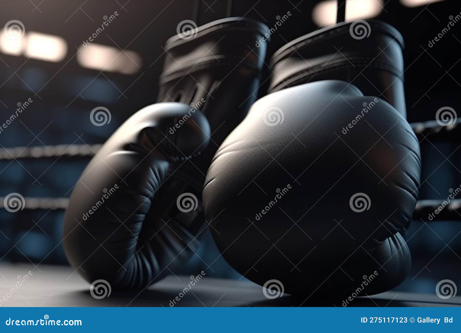 Boxing Gloves on a Dark Background. 3d Rendering. Toned Image. Stock ...