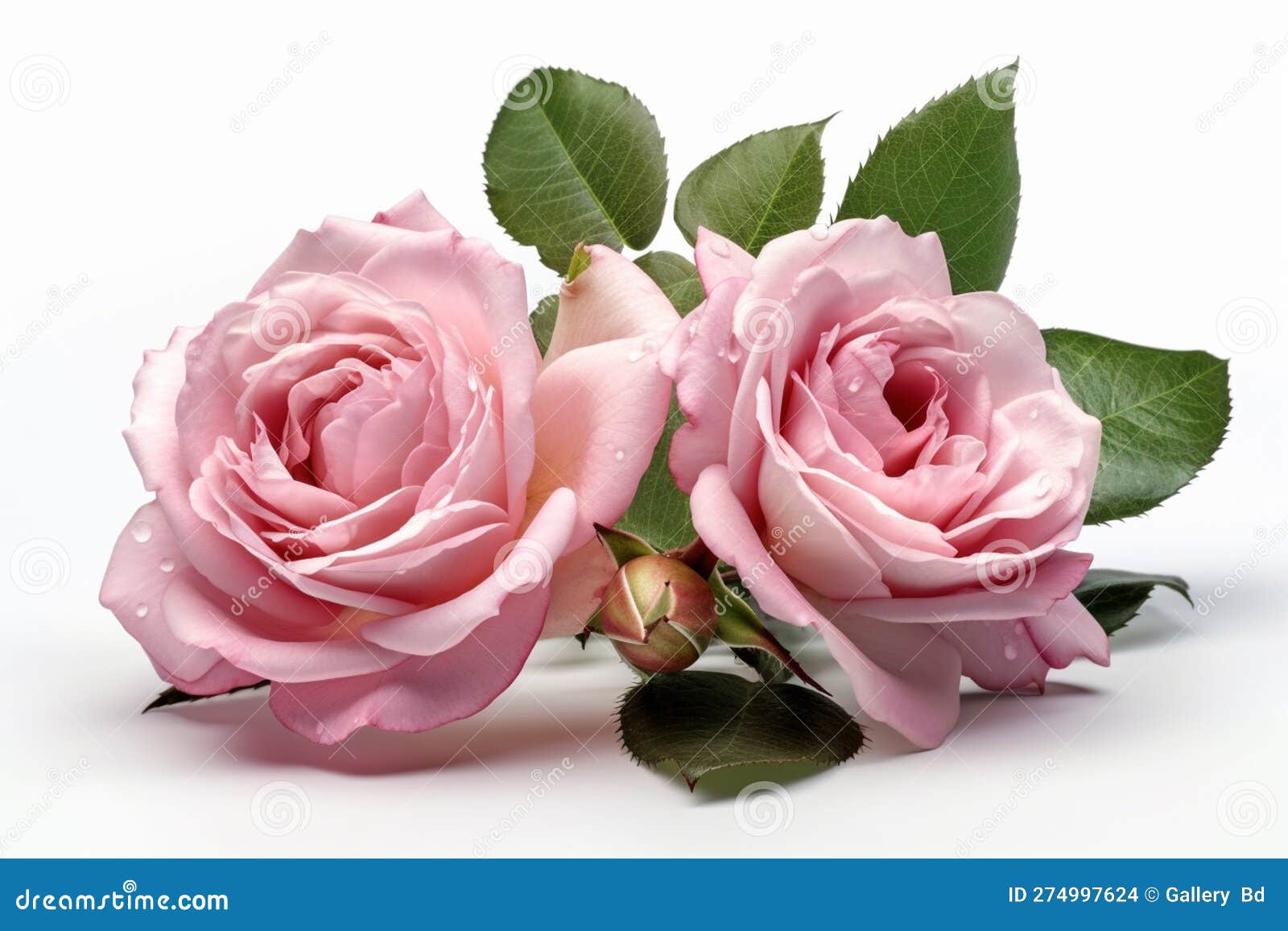A Bunch of Pink Roses on a White Background Stock Illustration ...