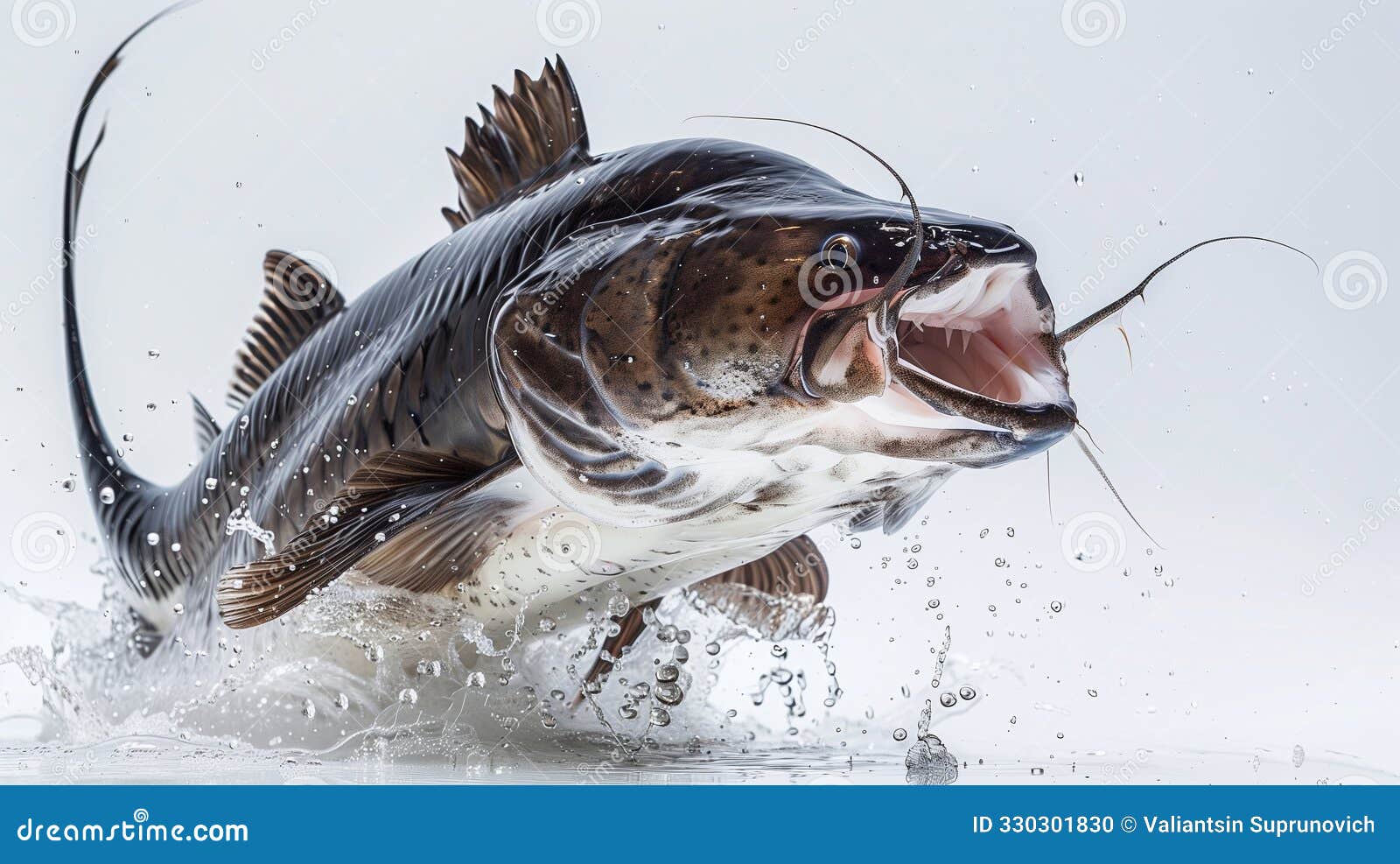A High Resolution of a Large Catfish Lunging Forward with Its Jaws ...