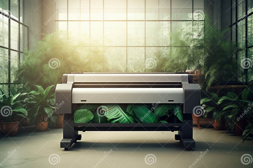 High-resolution Large Format Printer Mockup. Generate Ai Stock Image ...