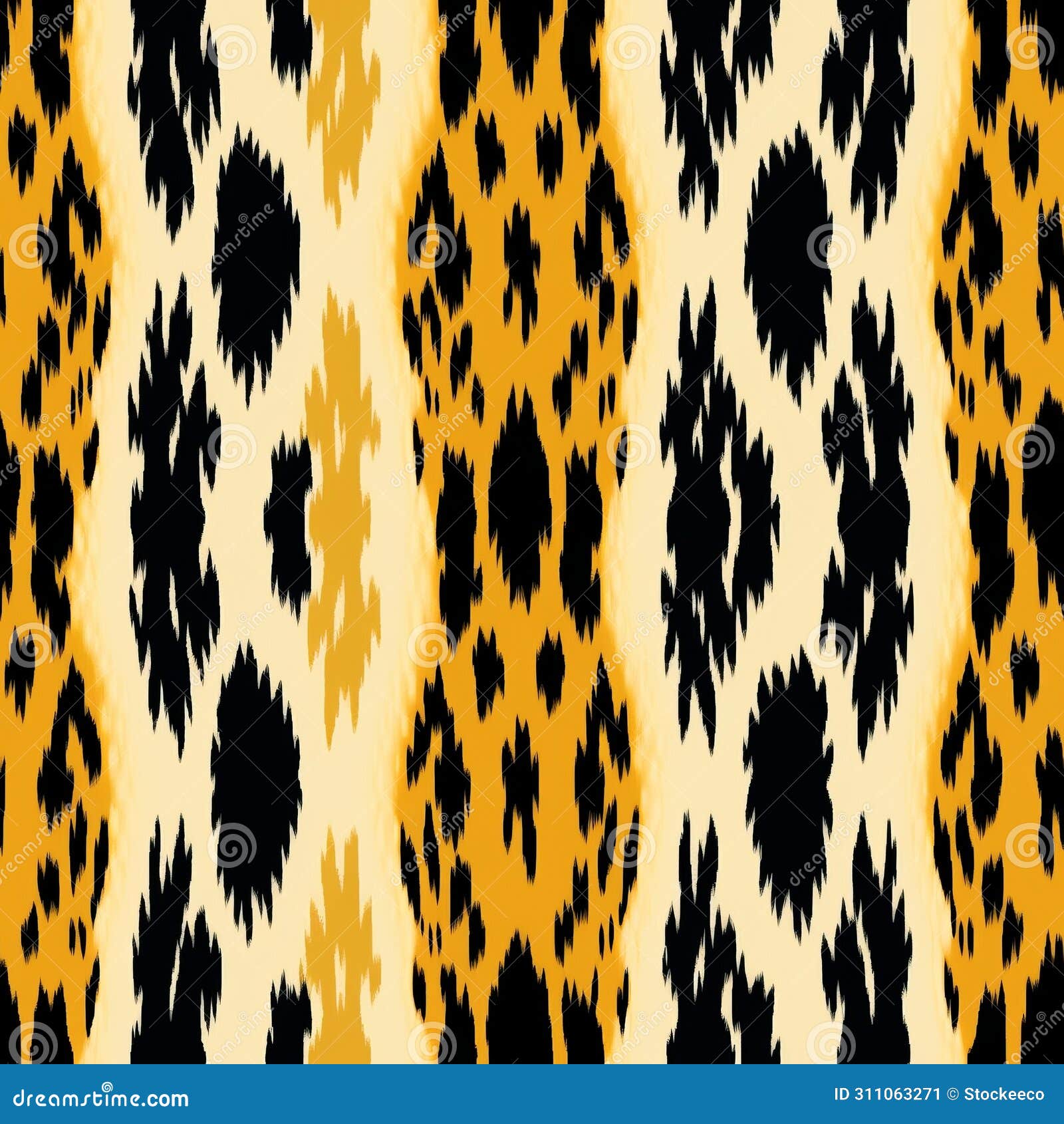 High Resolution Leopard Print Ikat Pattern in Symmetrical Design Stock ...