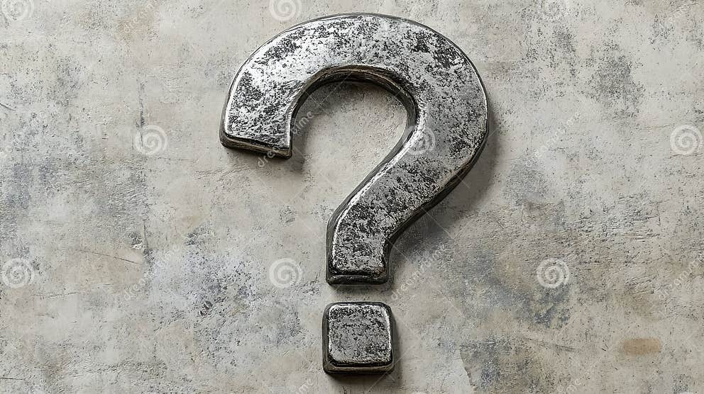 High-Resolution Metallic Question Mark on a Neutral Background Stock ...