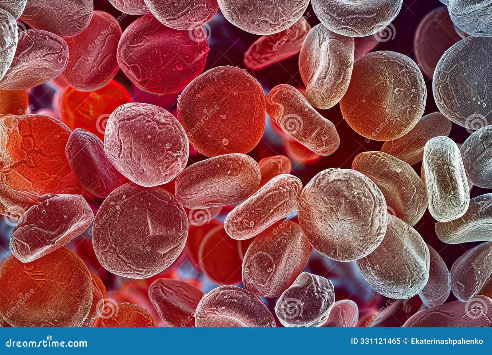 High-resolution Microscopic View of Erythrocytes and Leukocytes with ...