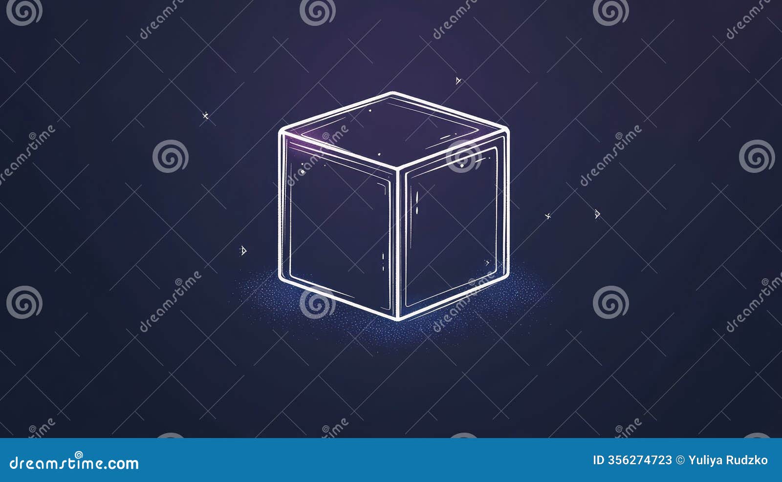 High-Resolution One-Line Drawing of a Cube Icon, Modern Illustration ...