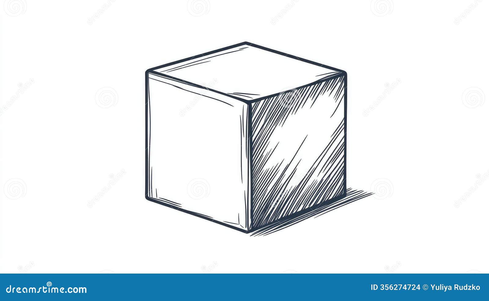 High-Resolution One-Line Drawing of a Cube Icon, Modern Illustration ...